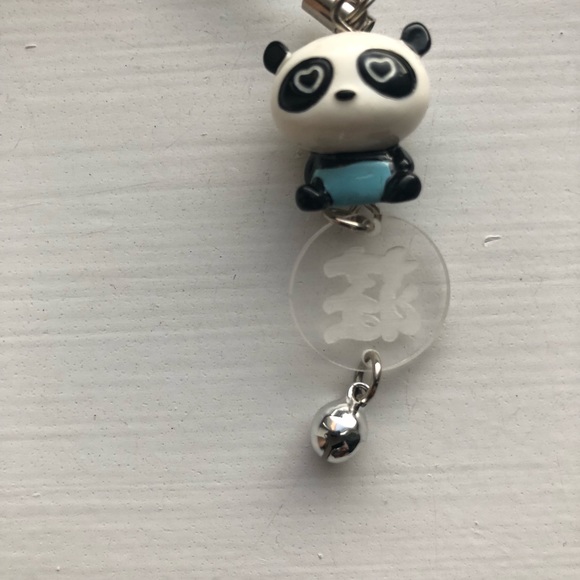 Accessories | Cute Lucky Asian Panda Keychain Bell Charm | Poshmark